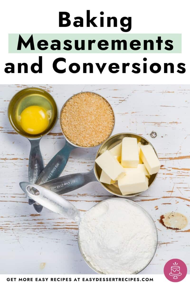 Baking Measurements and Conversions Chart