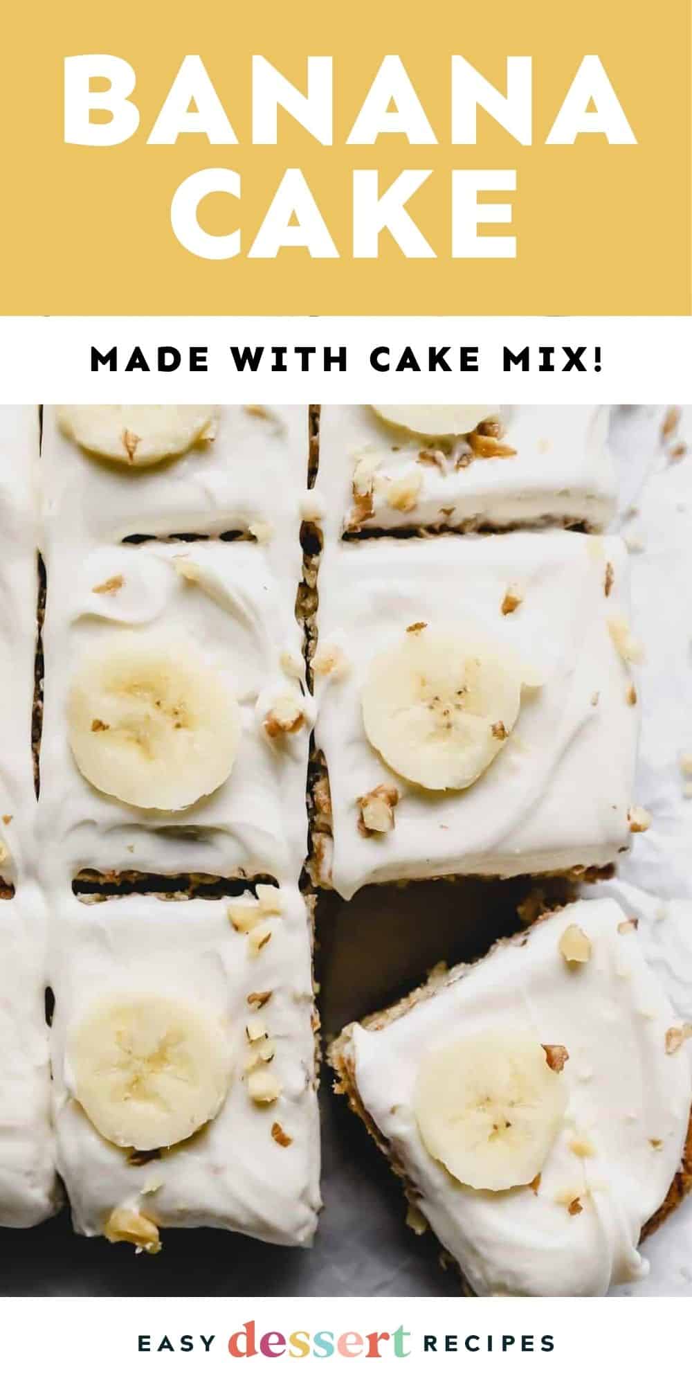 Banana Cake Recipe with Cake Mix - Easy Dessert Recipes